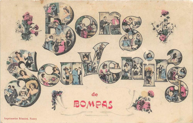 Bompas Rare Cpa Illustree Bons Souvenir De Bompas à Bompas - Cartorum
