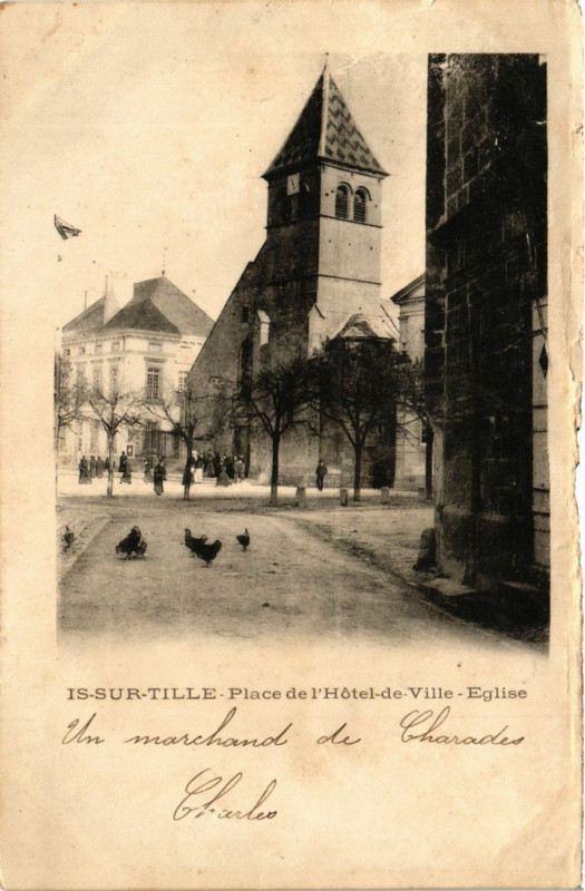 Is-sur-Tille - Place de l'Hotel - de-Ville - Eglise à Is-sur-Tille ...