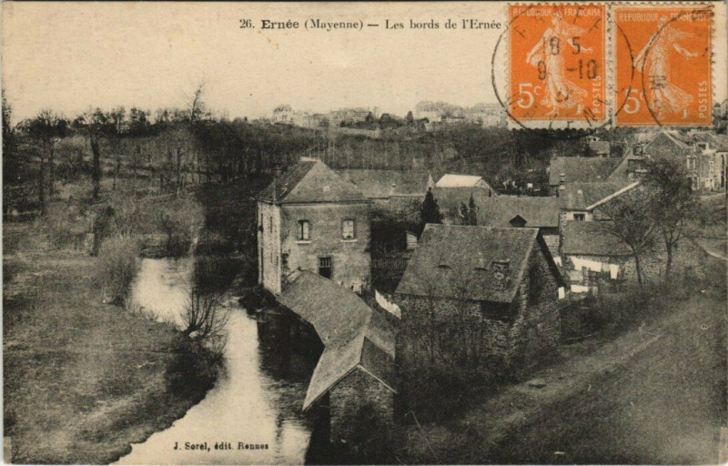 Ernee - Les bords de l'Ernee à Ernée - Cartorum
