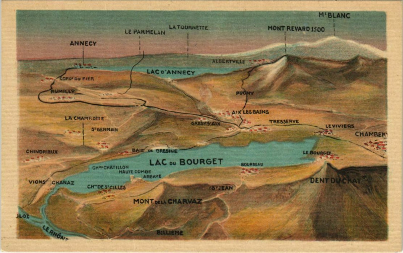 Lac du Bourget and Surroundigns - Map - Cartorum