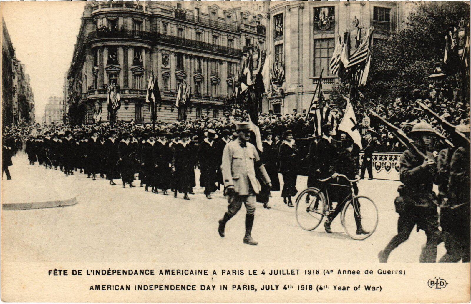 Paris Fete de l'independance Americaine 4 Juillet 1918 - Cartorum